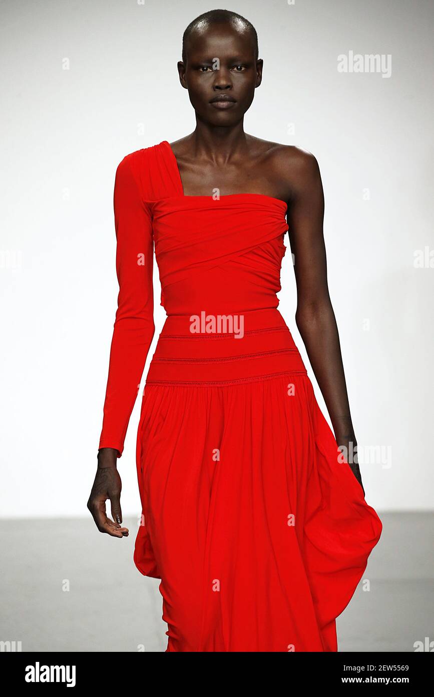 Model Grace Bol walks on the runway during the Antonio Berardi Fashion ...