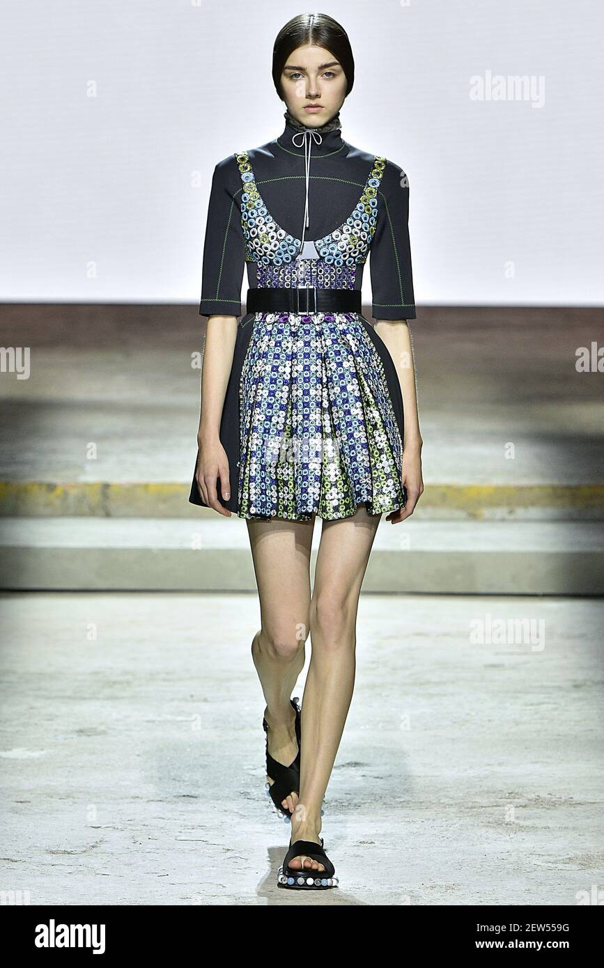 Model Jay Jankowska walks on the runway during the Mary Katrantzou ...