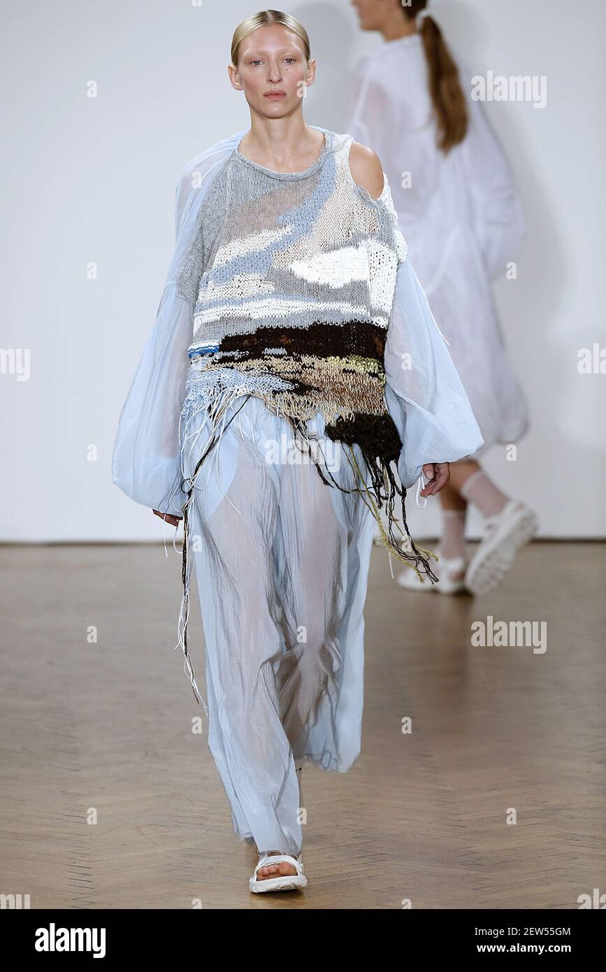 Model Maggie Maurer walks on the runway during the Pringle of Scotland ...