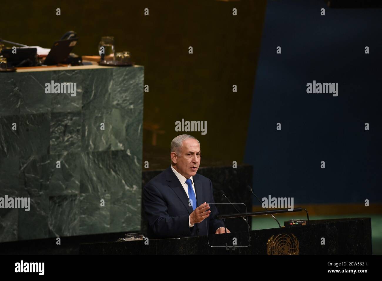Prime Minister Benjamin Netanyahu of Israel addresses the 72nd session ...