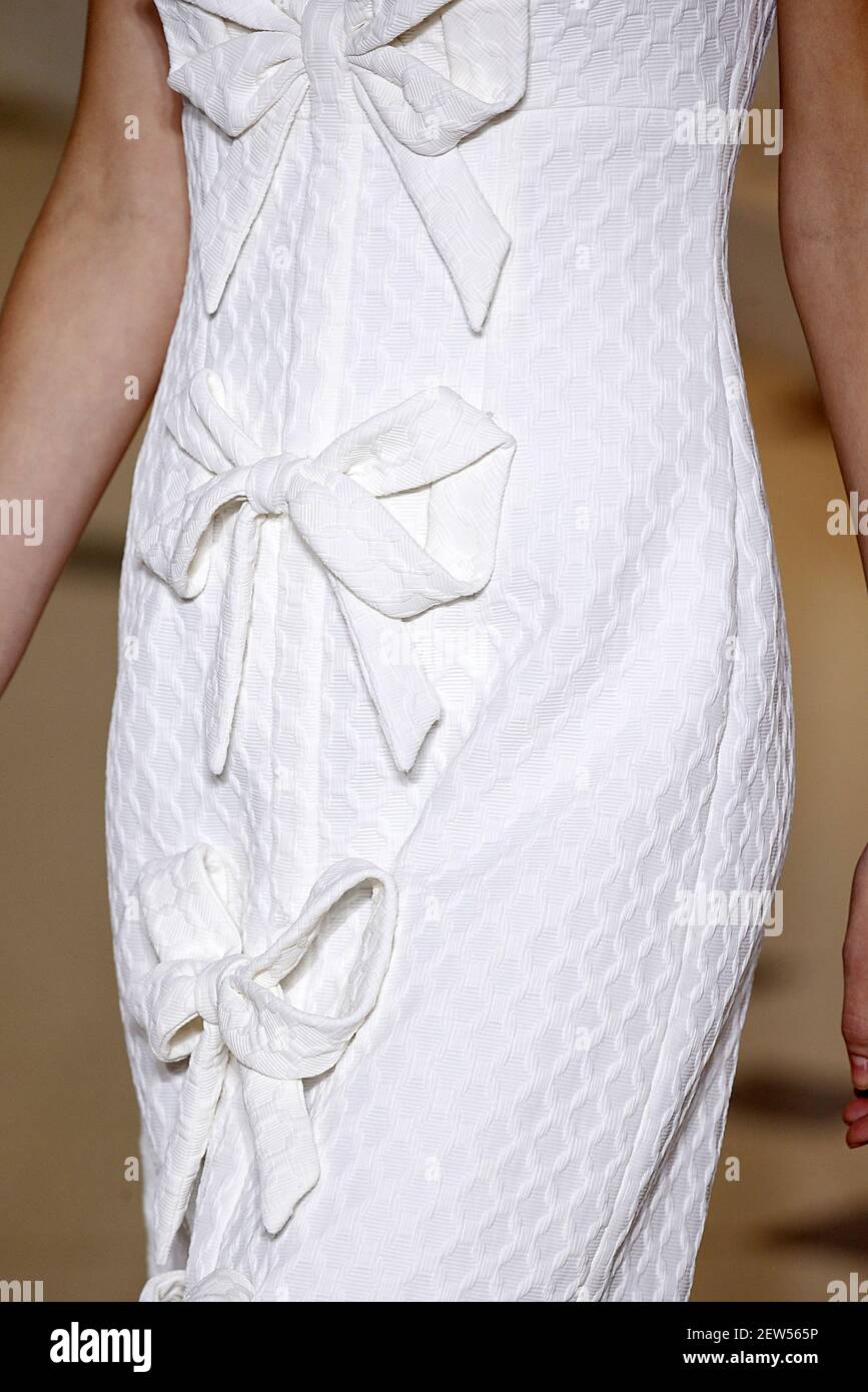 Model walks on the runway during the Emilia Wickstead Fashion Show ...