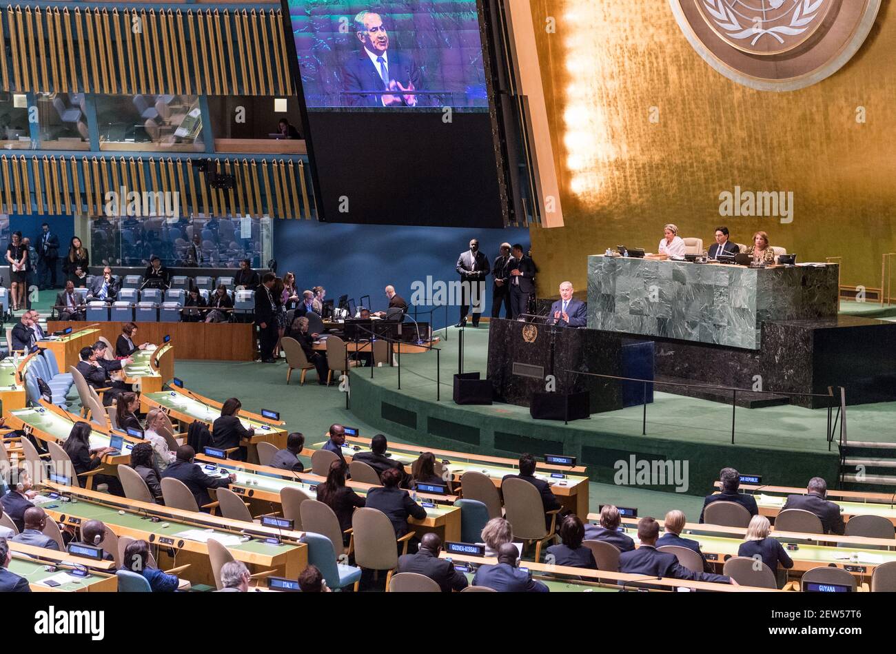 Benjamin Netanyahu, Prime Minister of Israel, addressing the General ...