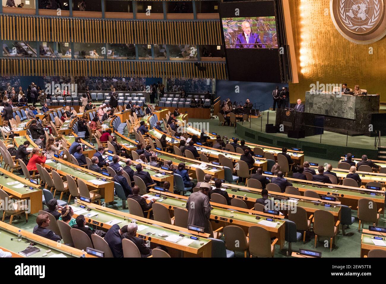 Benjamin Netanyahu, Prime Minister of Israel, addressing the General ...