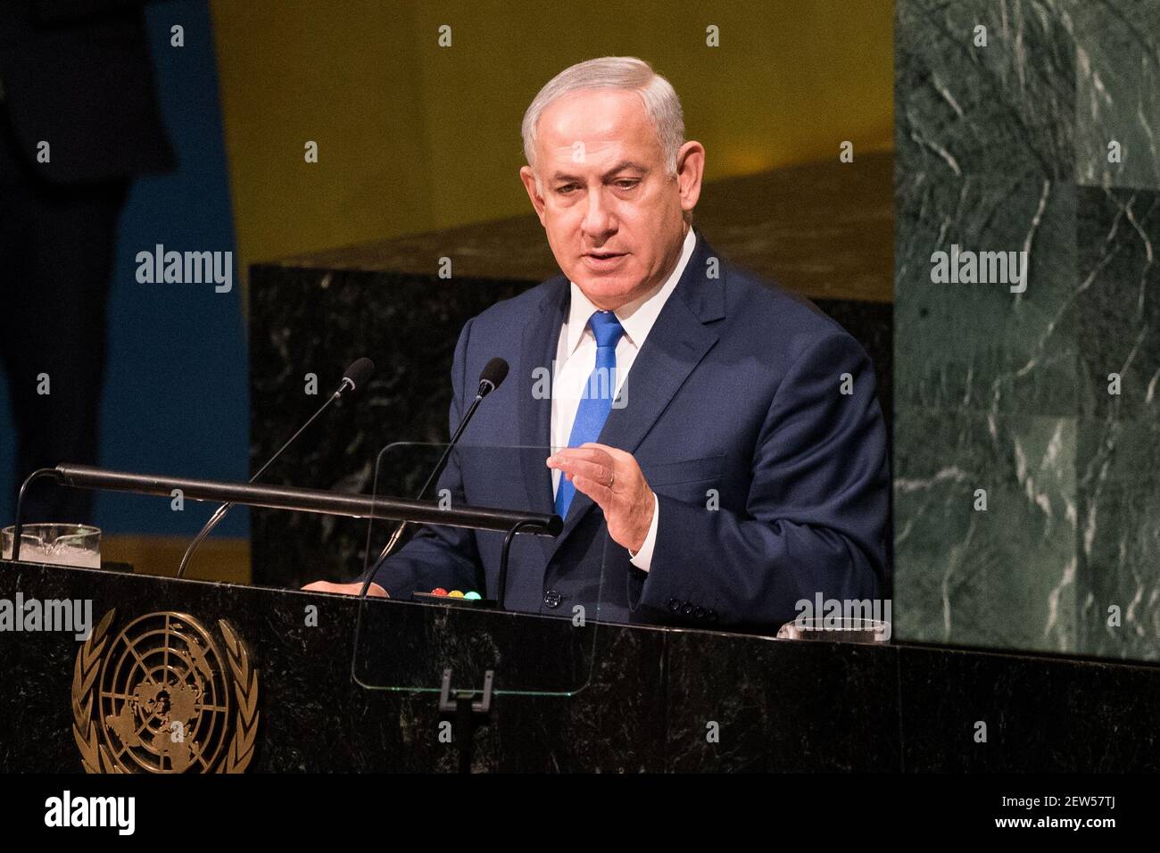 Benjamin Netanyahu, Prime Minister of Israel, addressing the General ...