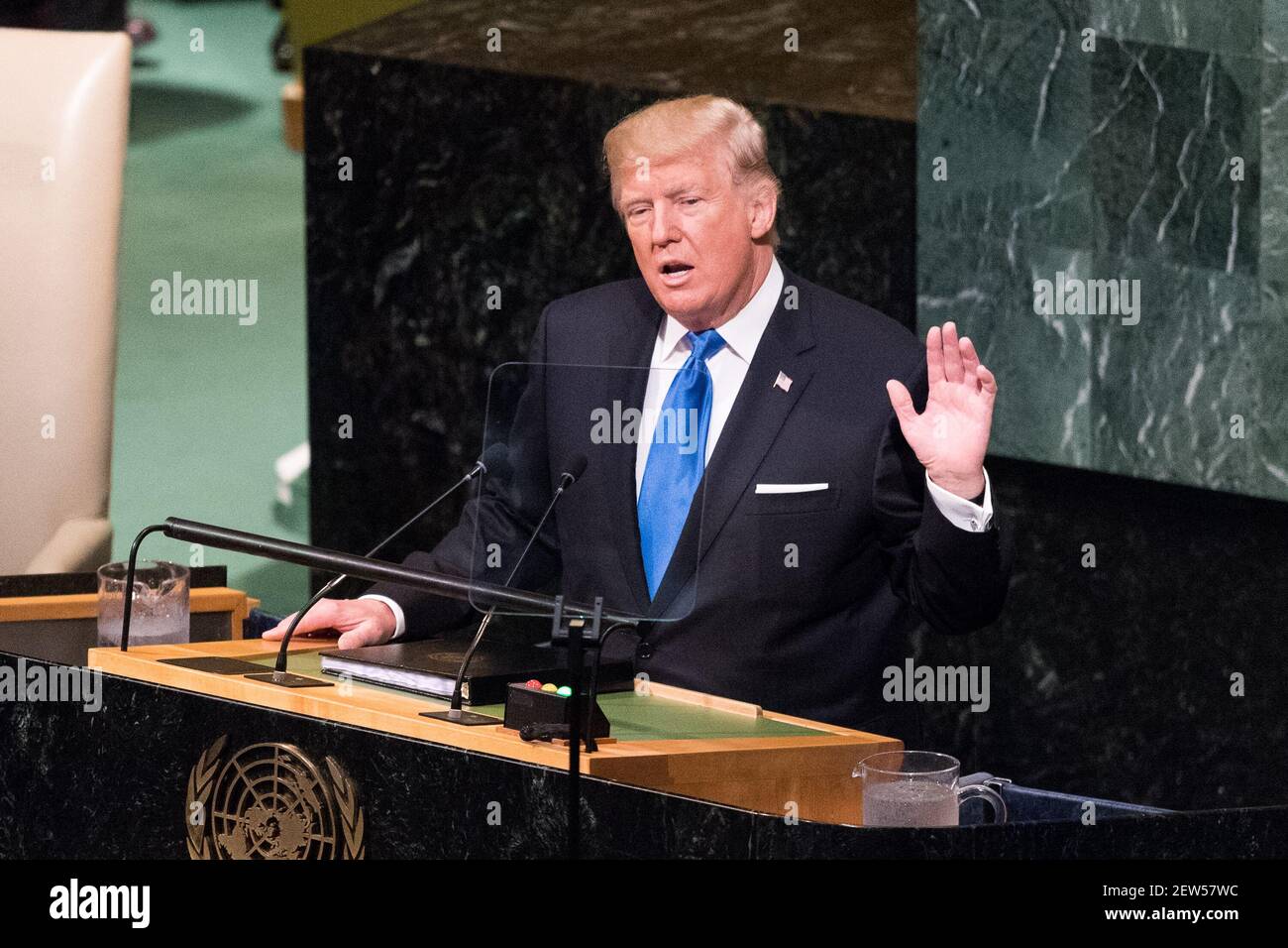 President Donald Trump addressing the General Assembly at the United ...