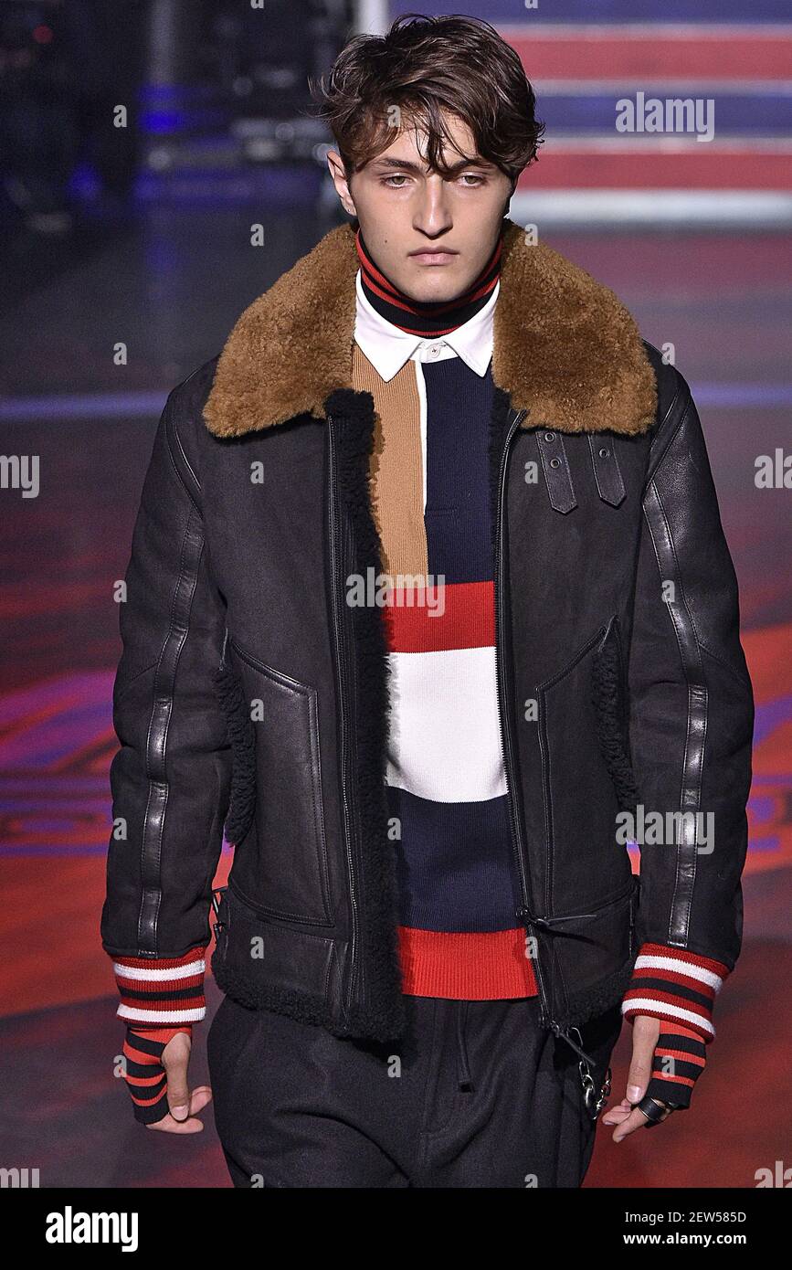 Model Anwar Hadid walks on the runway during the Tommy Hilfiger Fall ...