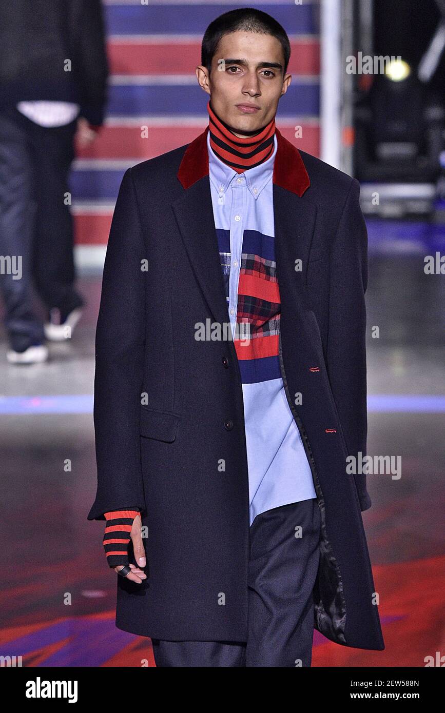 Model Xavier Hickman walks on the runway during the Tommy Hilfiger Fall ...