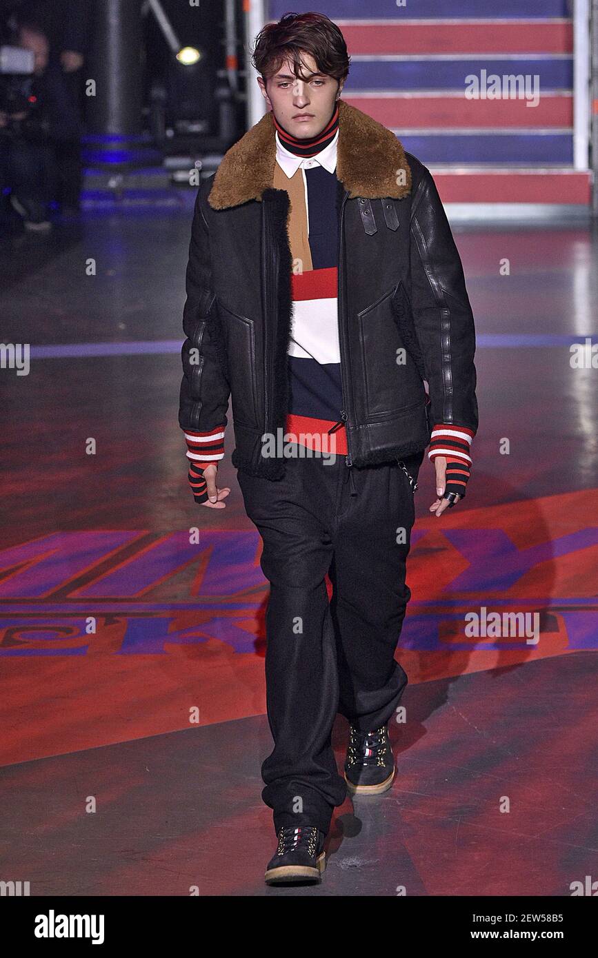 Model Anwar Hadid walks on the runway during the Tommy Hilfiger Fall ...