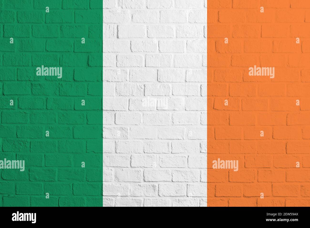 Flag of Ireland Brick wall texture of the flag of Ireland Stock Photo ...