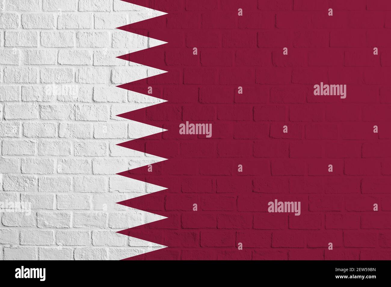 Flag of Qatar Brick wall texture of the flag of Qatar Stock Photo - Alamy