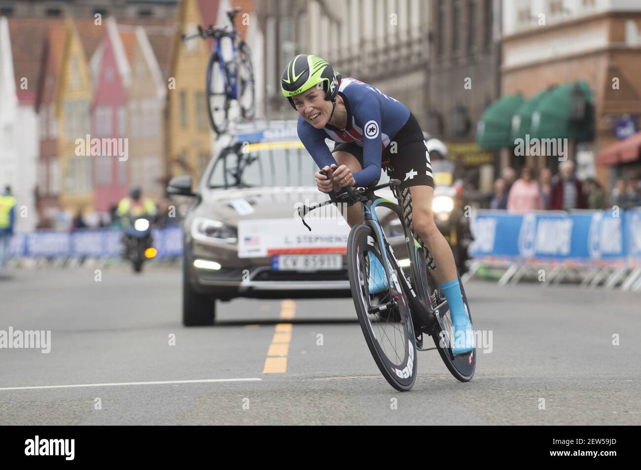 Lauren Stephens of the United States, Women's time trial, Bergen ...