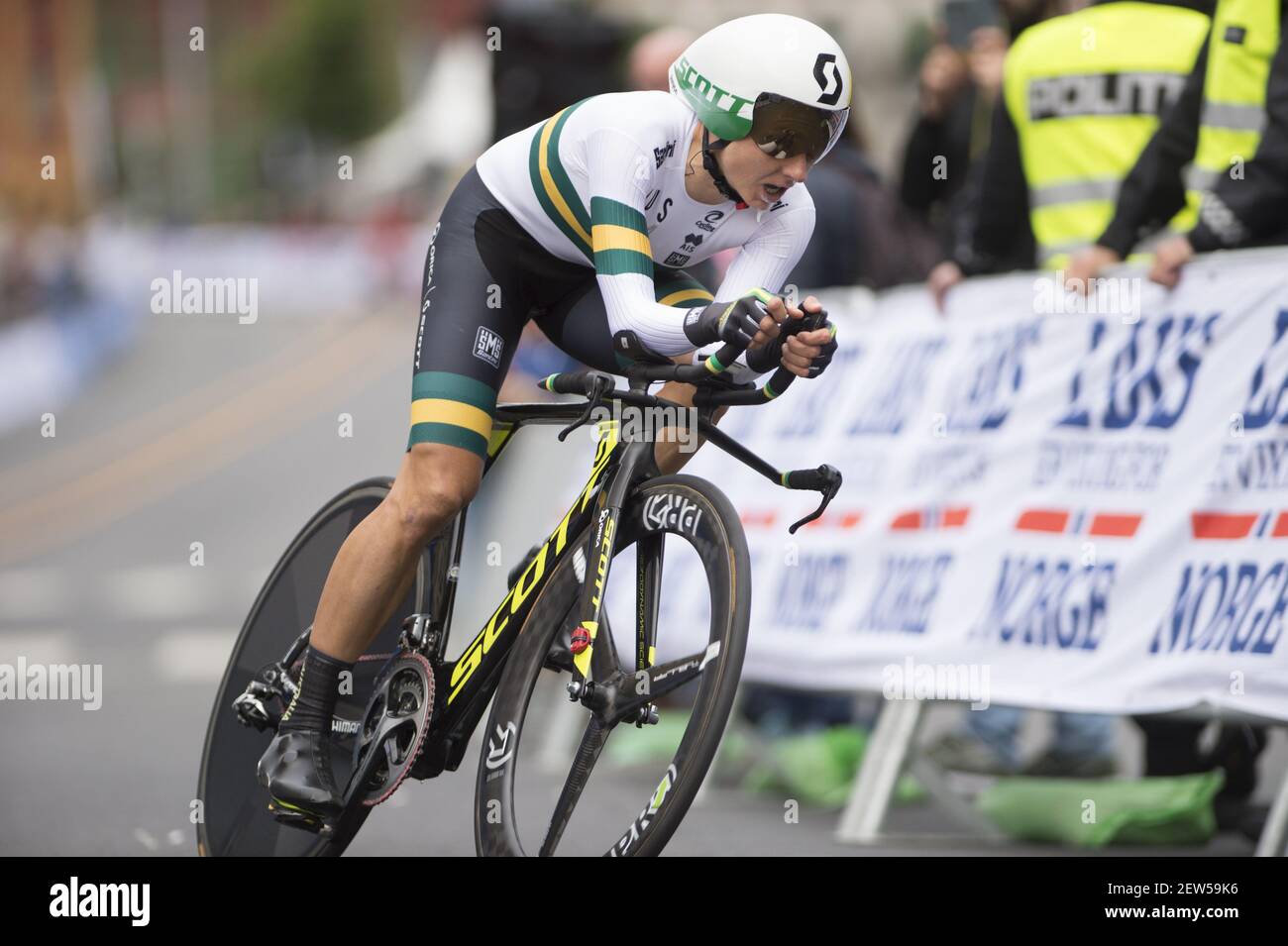 Katrin Garfoot of Australia, third in the Women's time trial, Bergen ...