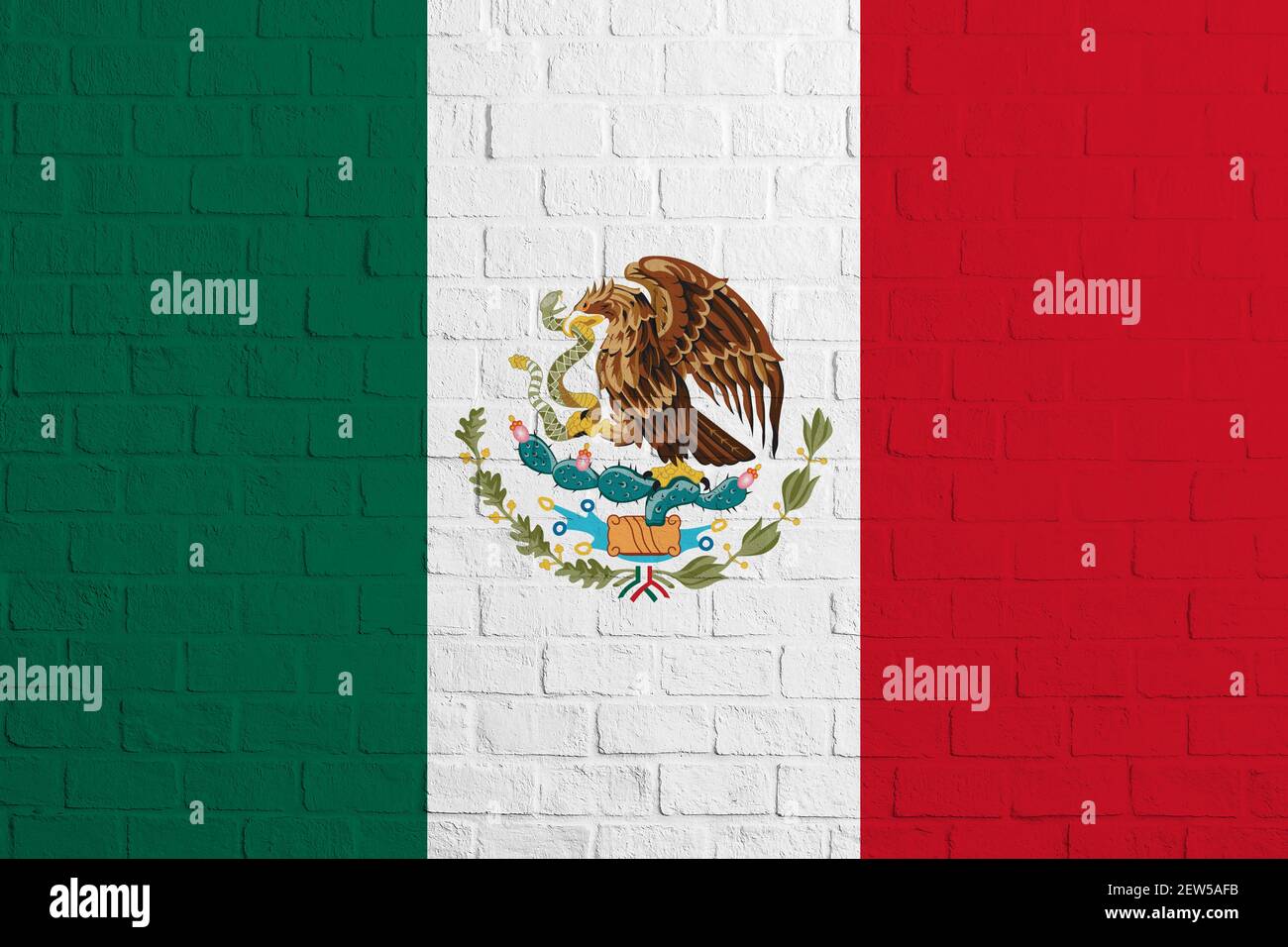 Flag of Mexico. Brick wall texture of the flag of Mexico Stock Photo ...