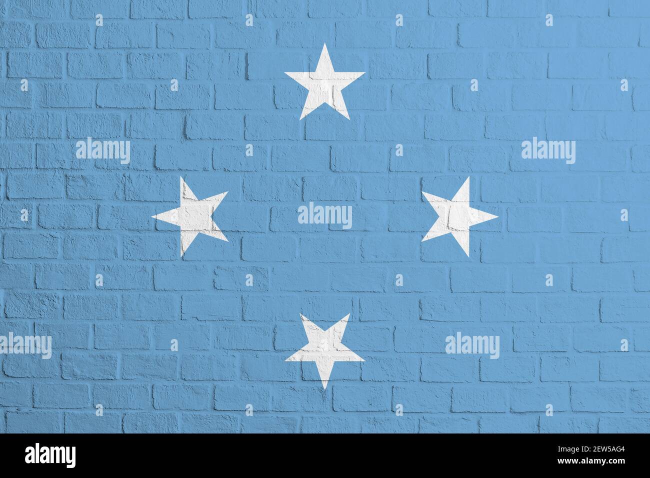 Flag of Federated States of Micronesia. Brick wall texture of the flag ...