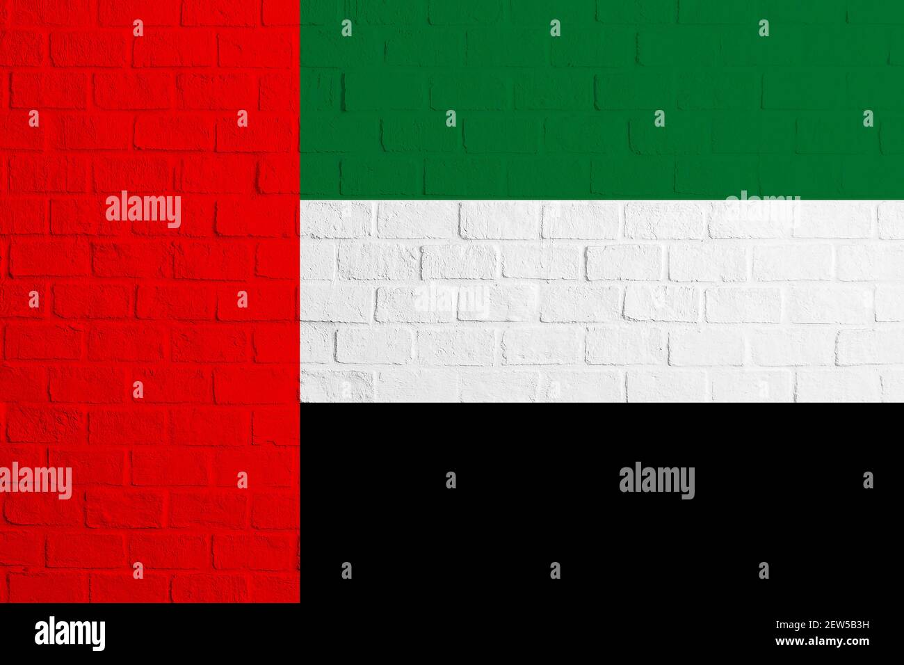 Flag of United Arab Emirates. Brick wall texture of the flag of United ...