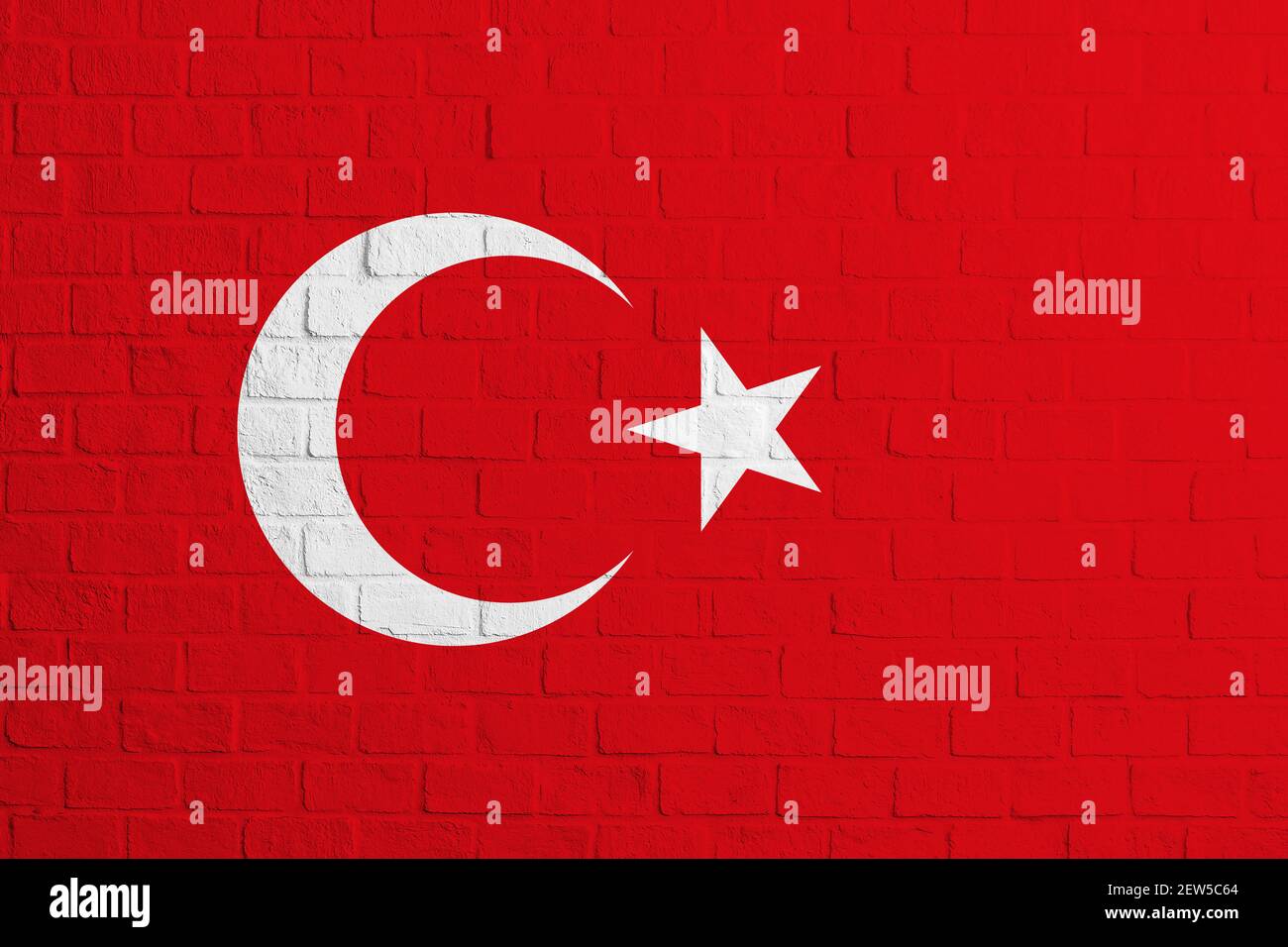 Flag of Turkey. Brick wall texture of the flag of Turkey Stock Photo ...