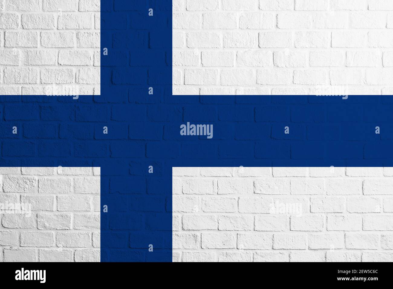 Flag of Finland. Brick wall texture of the flag of Finland Stock Photo ...