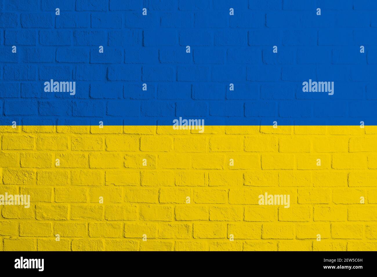 Flag of Ukraine. Brick wall texture of the flag of Ukraine Stock Photo ...