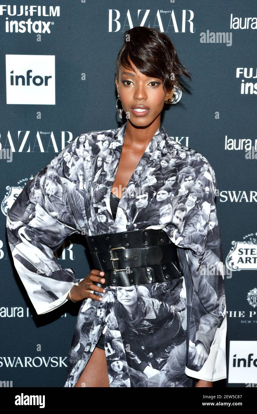 Model Leila Nda attends the Harper's Bazaar Icons by Carine Roitfeld ...