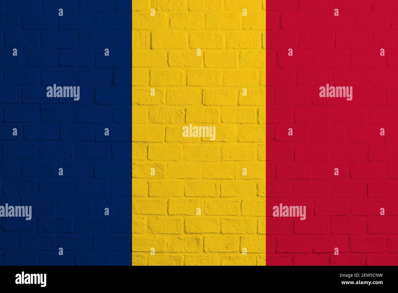 Flag of Chad. Brick wall texture of the flag of Chad Stock Photo - Alamy
