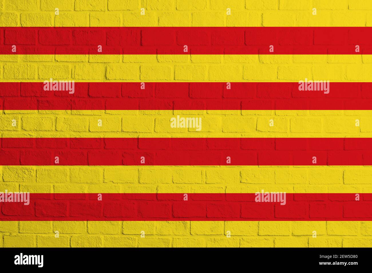 Flag of Catalonia. Brick wall texture of the flag of Catalonia Stock ...