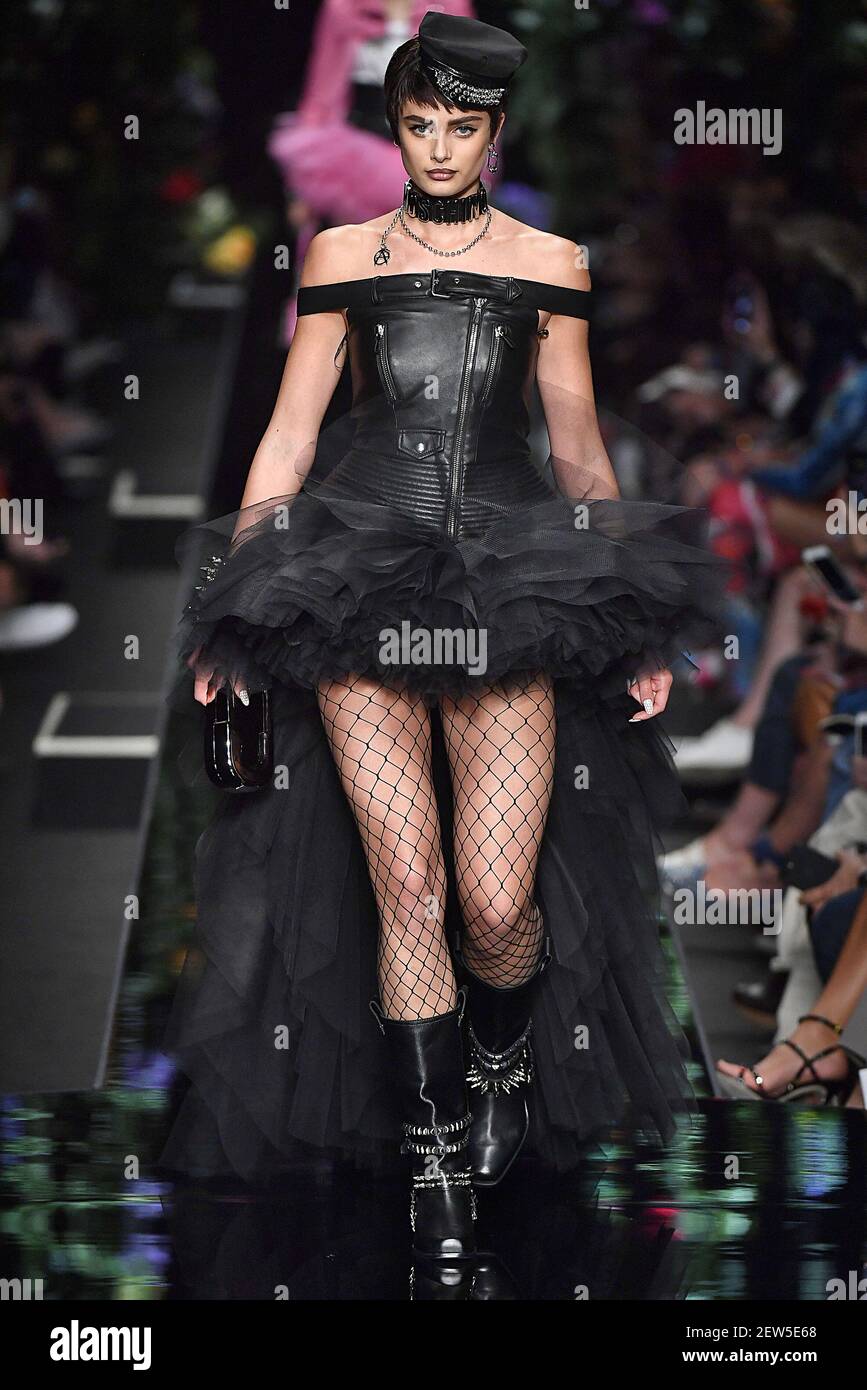 Model Taylor Hill walks on the runway during the Moschino Fashion Show ...