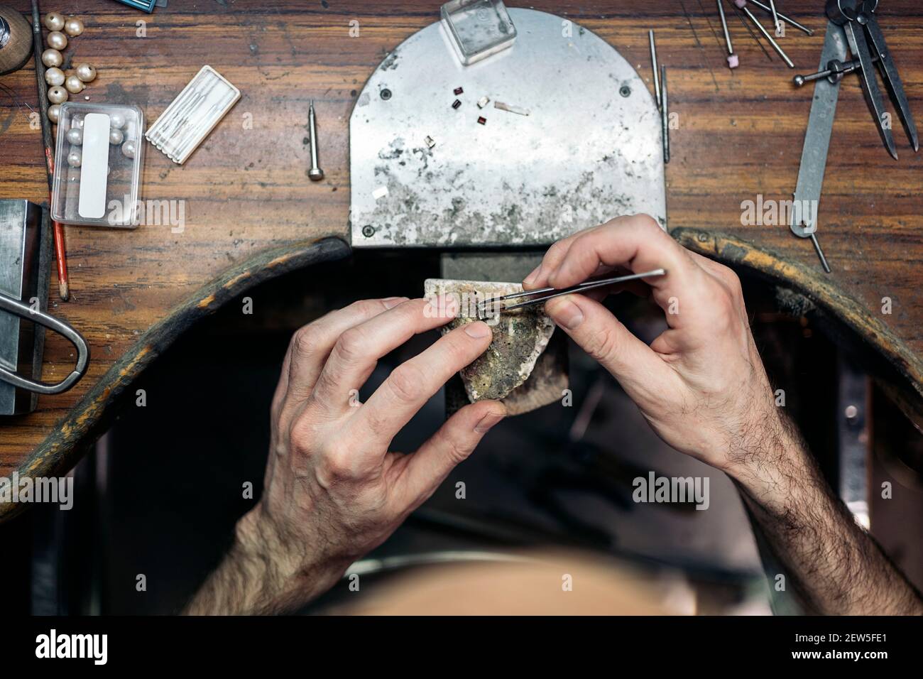 Stock Photo of a man hands working with tools in artisan workshop Stock ...