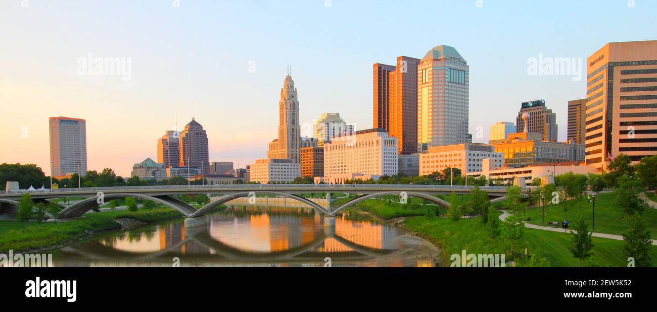 Downtown Columbus, Ohio at Sunset Stock Photo - Alamy
