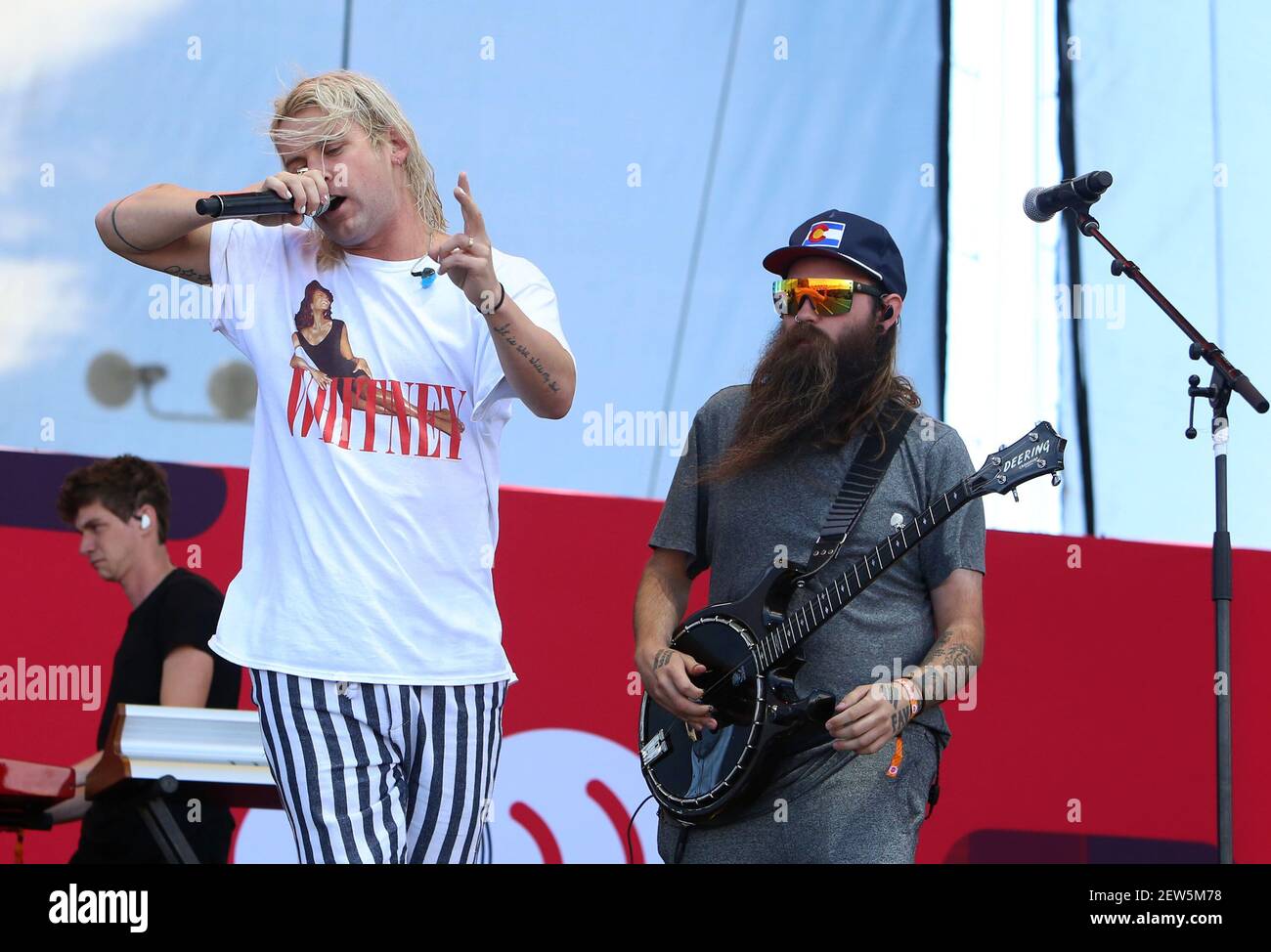 Judah Akers lead singer of Judah and the Lion performs during the 2017 ...