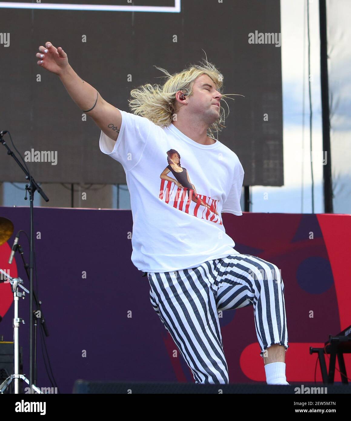 Judah Akers lead singer of Judah and the Lion performs during the 2017 ...