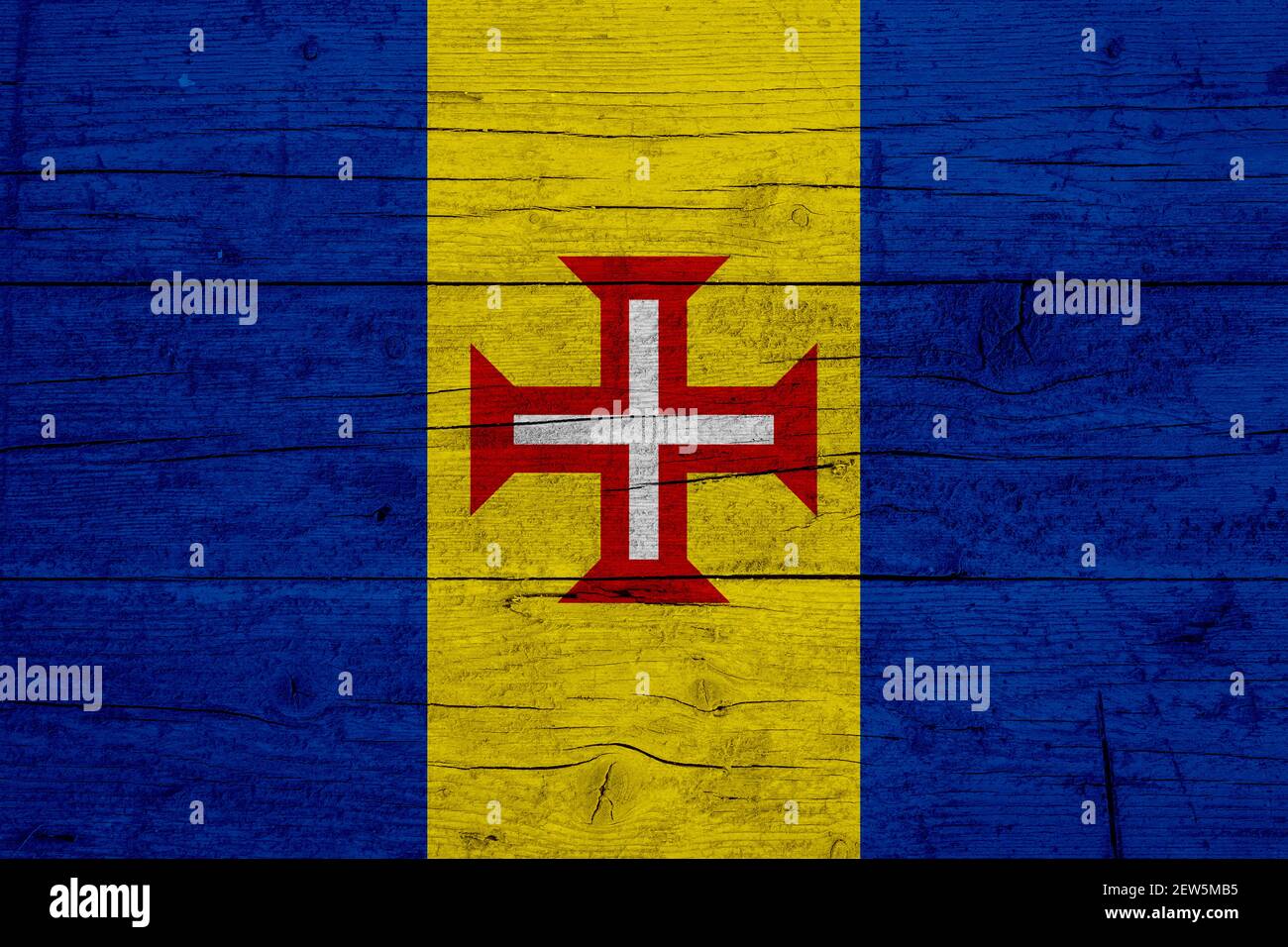 Flag of Madeira. Wooden texture of the flag of Madeira Stock Photo - Alamy