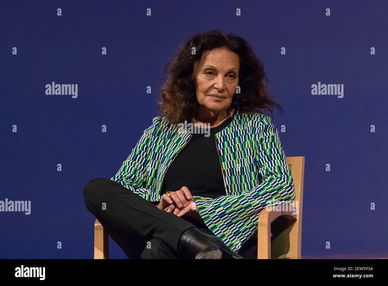 Diane von Furstenberg is seen during a panel discussion at the "Fast ...