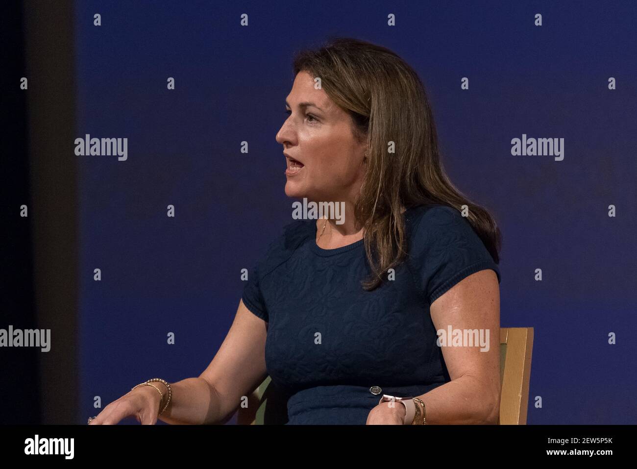 Joan LaRovere is seen during a panel discussion at the "Fast Forward ...