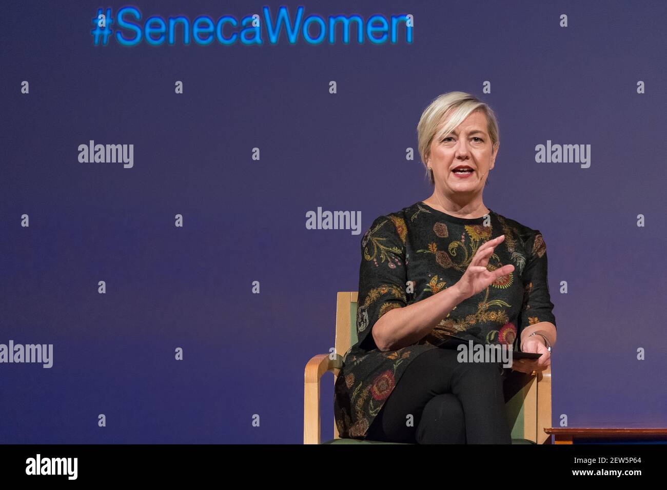 Carolyn Tastad is seen during a panel discussion at the "Fast Forward ...