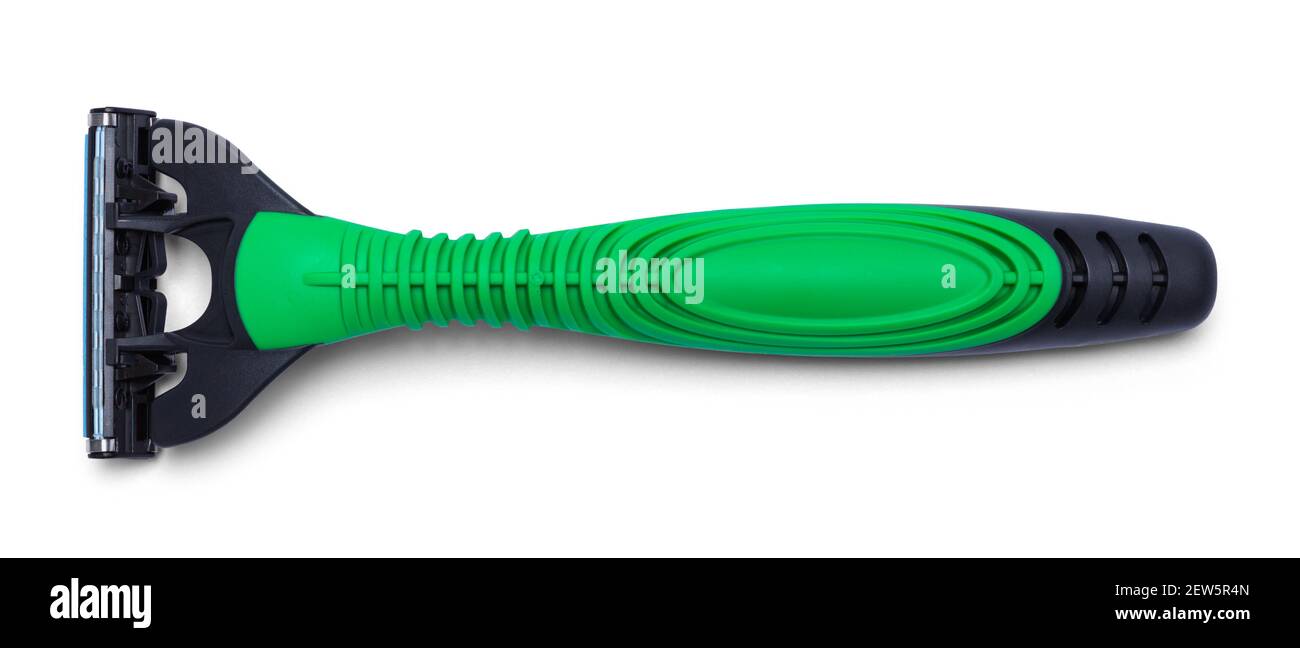 Green Shaving Razor Top View Cut Out Stock Photo - Alamy
