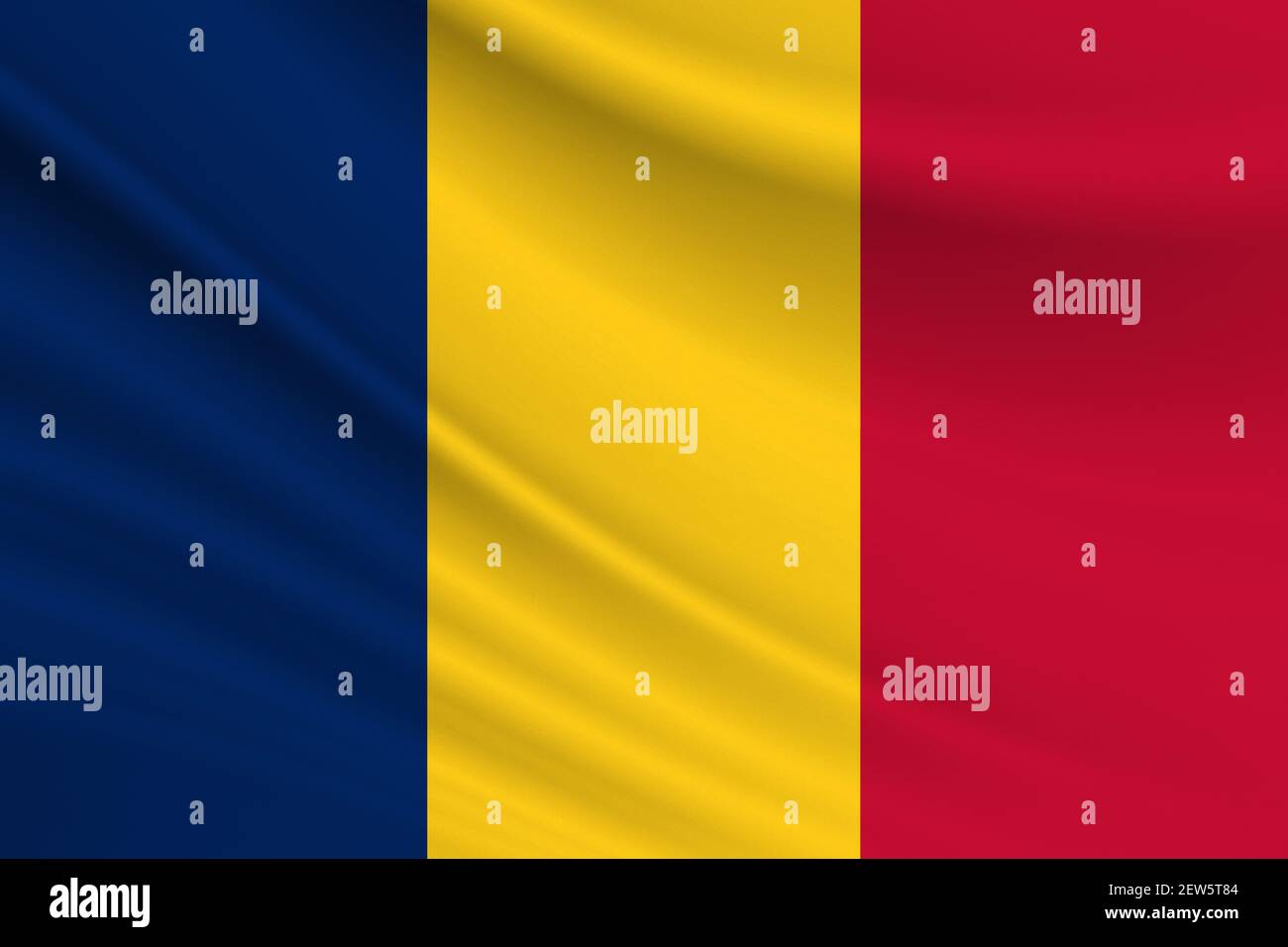 Flag of Chad. Fabric texture of the flag of Chad Stock Photo - Alamy