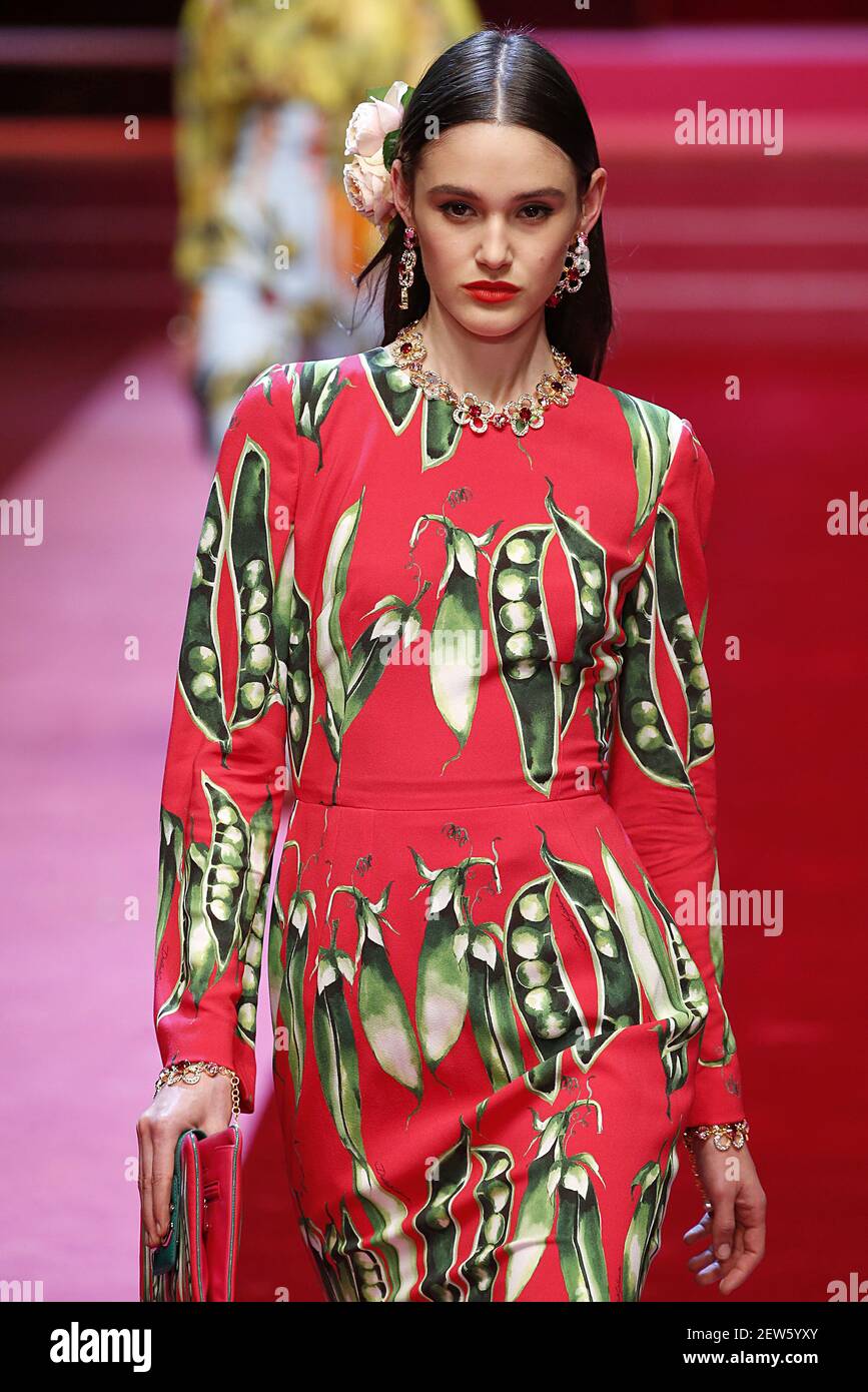 Model Aleyna Fitzgerald walks on the runway during the Dolce & Gabbana ...