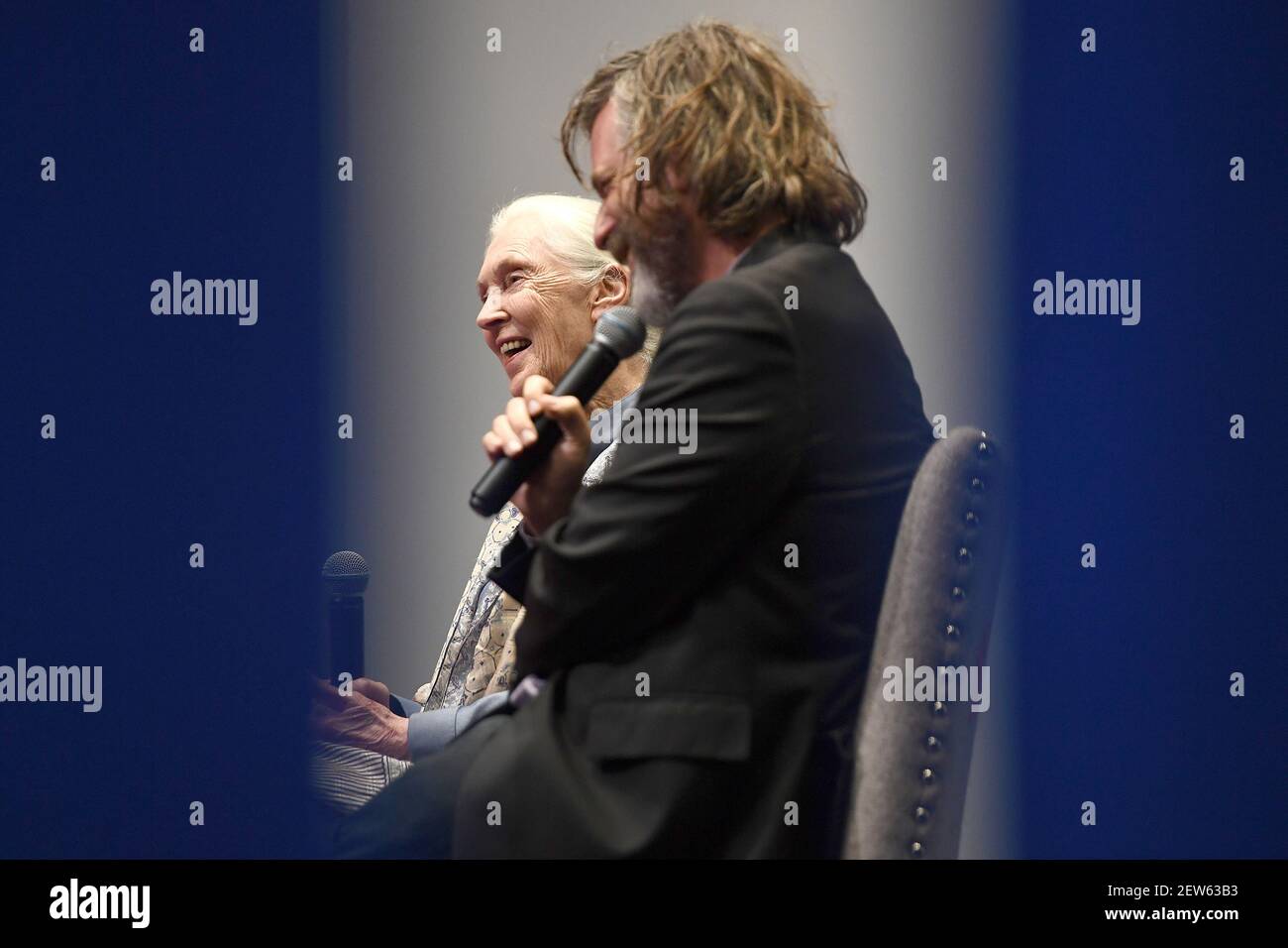 NEW YORK - SEPTEMBER 25: (L-R) Jane Goodall and Director Brett Morgan ...