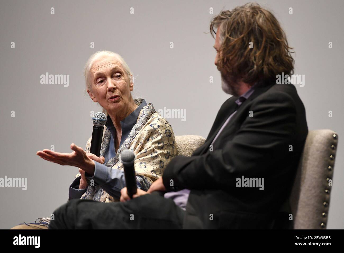 NEW YORK - SEPTEMBER 25: (L-R) Jane Goodall and Director Brett Morgan ...