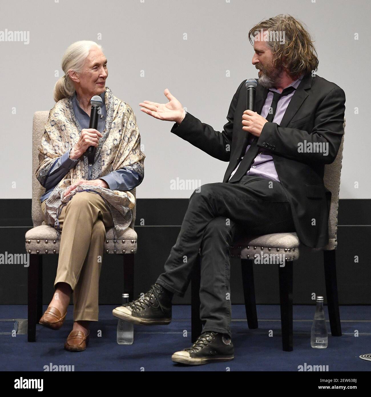 NEW YORK - SEPTEMBER 25: (L-R) Jane Goodall and Director Brett Morgan ...