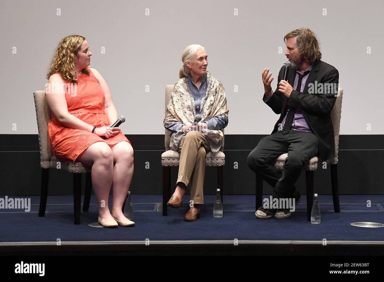 NEW YORK - SEPTEMBER 25: (L-R) Kate Erbland moderates a panel ...