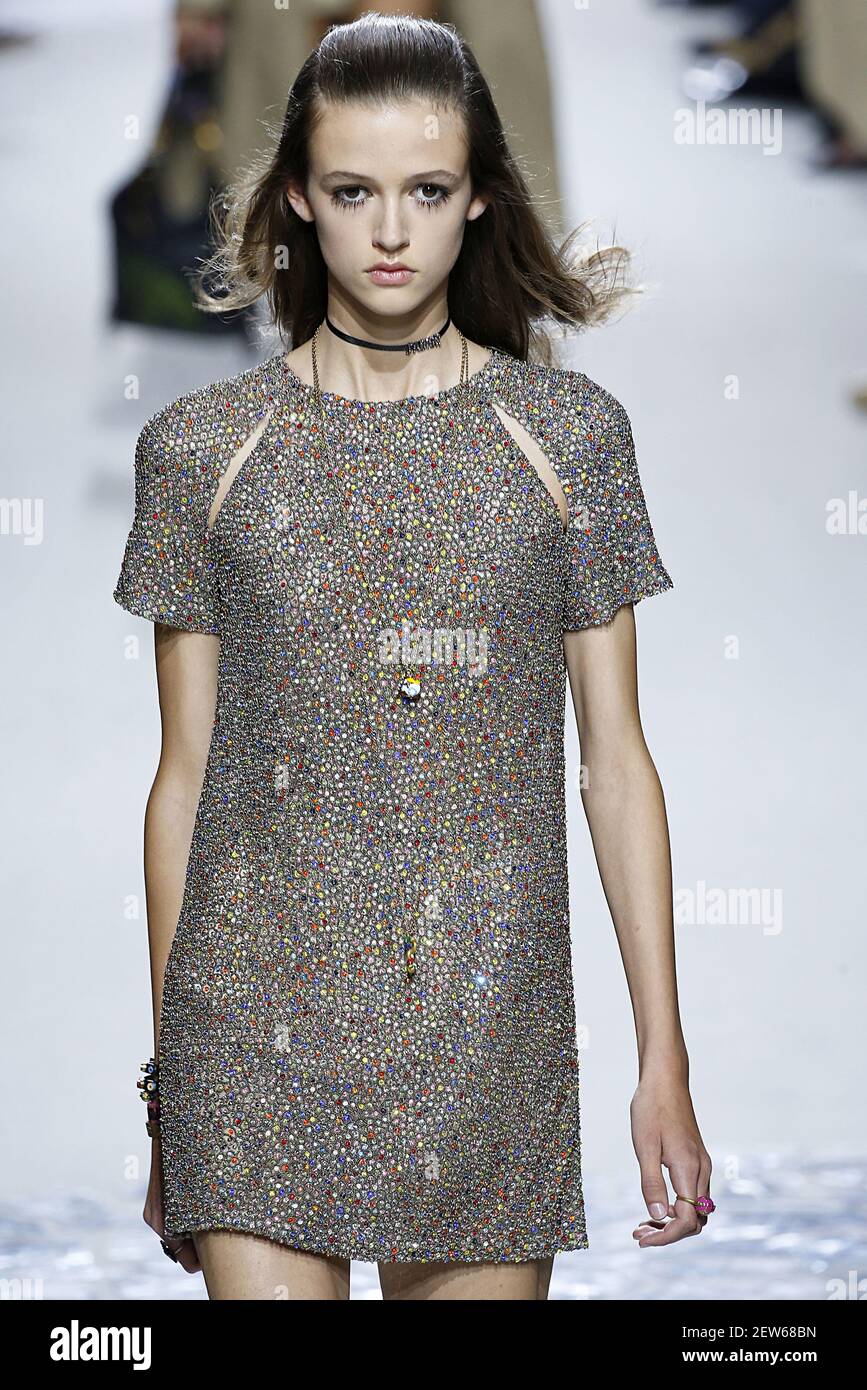 Model Laura White walks on the runway during the Dior Fashion Show ...