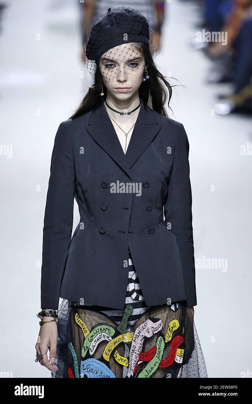 Model Manuela Miloqui walks on the runway during the Dior Fashion Show ...