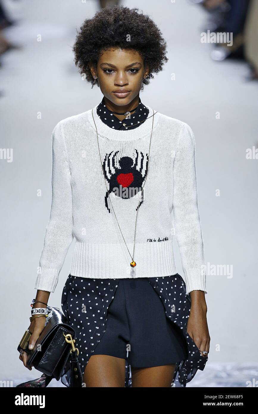 Model Theresa Hayes walks on the runway during the Dior Fashion Show ...