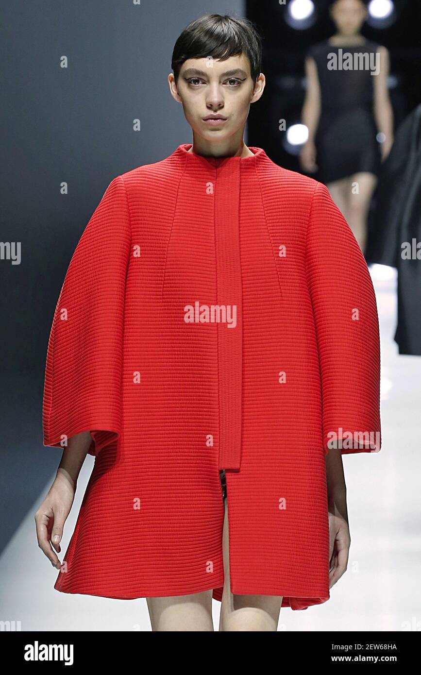 Model Ninouk Akkerman walks on the runway during the Lanvin Fashion ...
