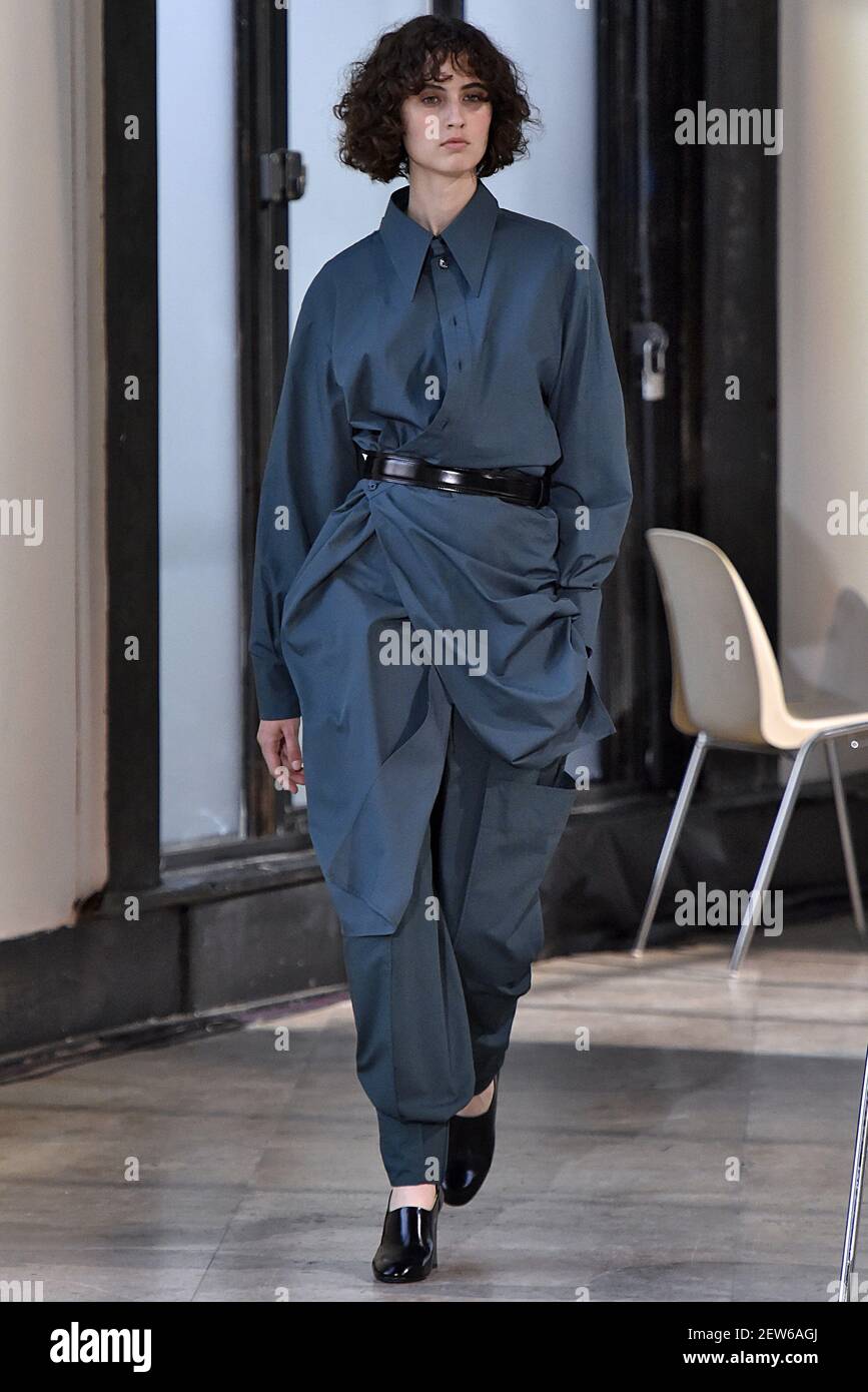 Model walks on the runway during the Lemaire Fashion Show during Paris ...