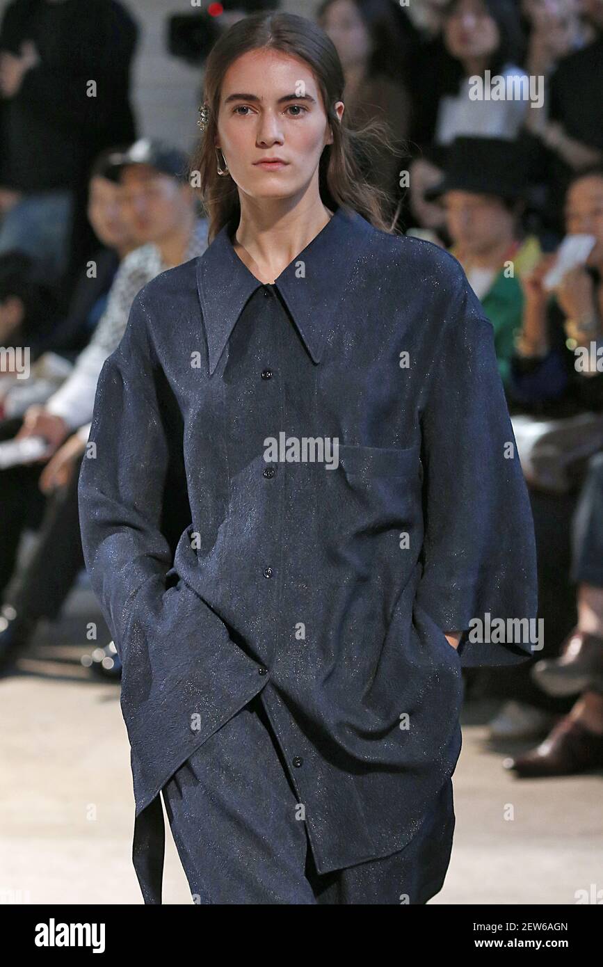 Model walks on the runway during the Lemaire Fashion Show during Paris ...