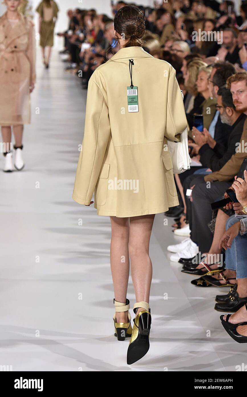 Model Silke Van Daal walks on the runway during the Maison Margiela ...