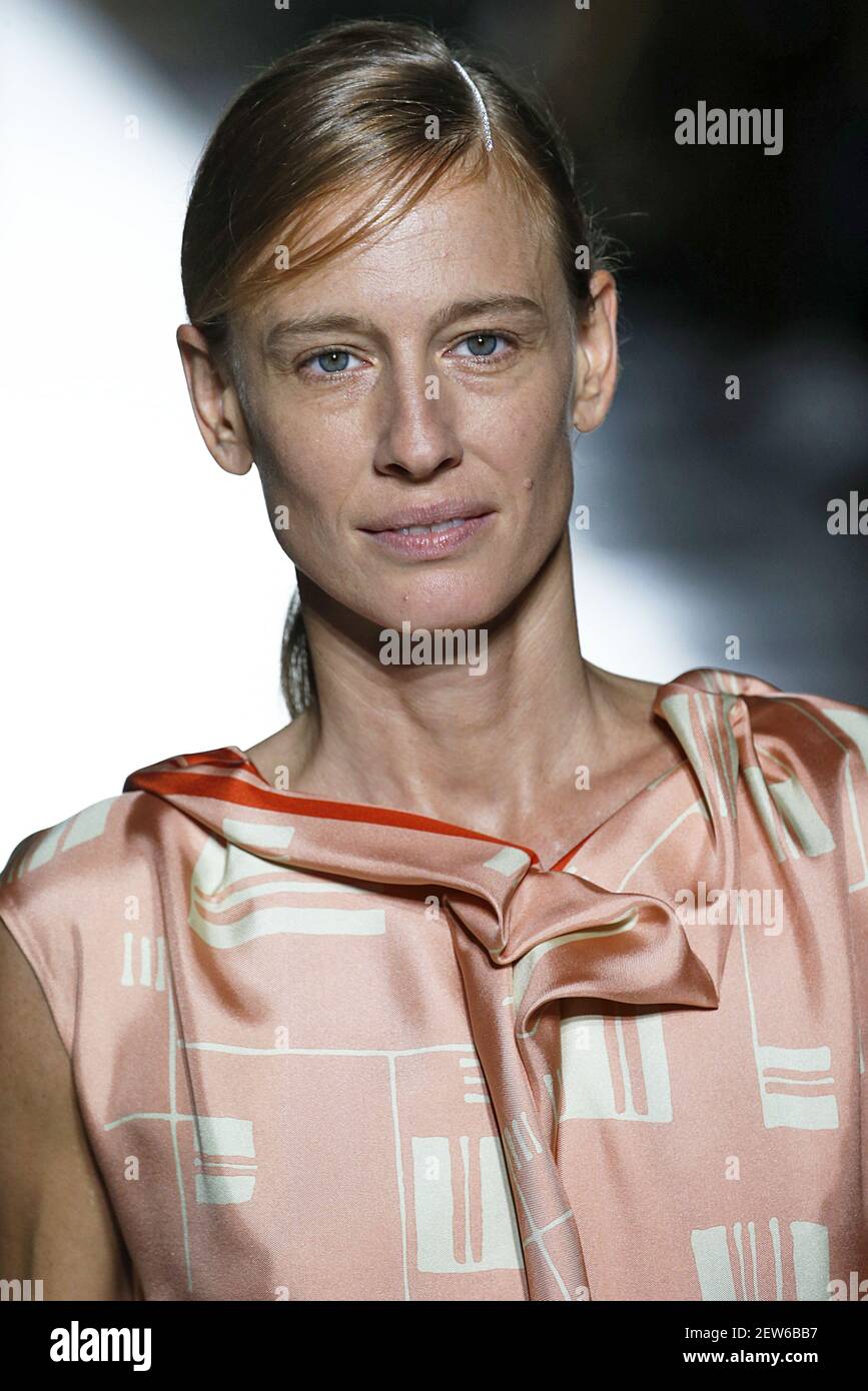 Model Natasa Vojnovic walks on the runway during the Dries Van Noten ...