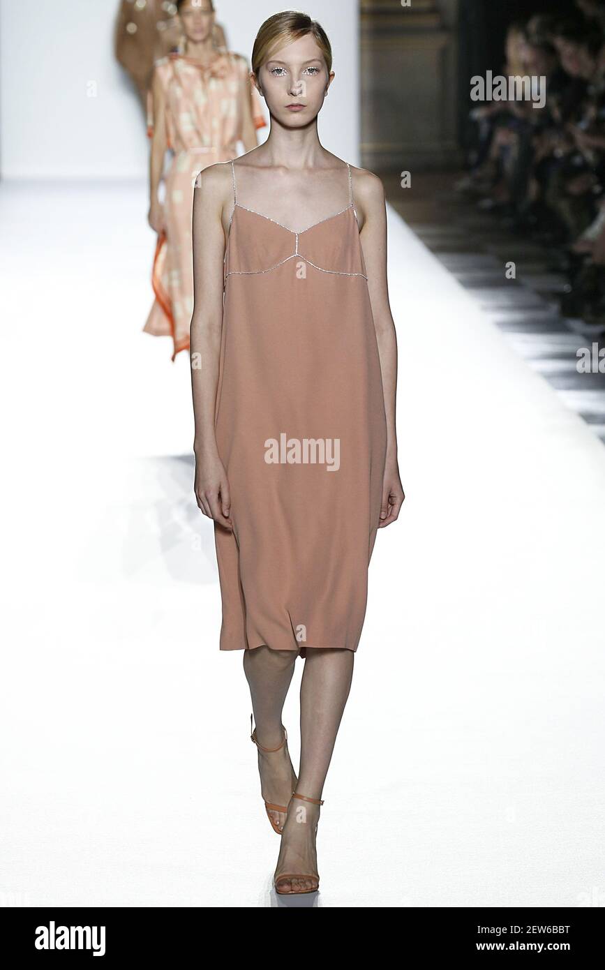 Model Sasha Komarova walks on the runway during the Dries Van Noten ...